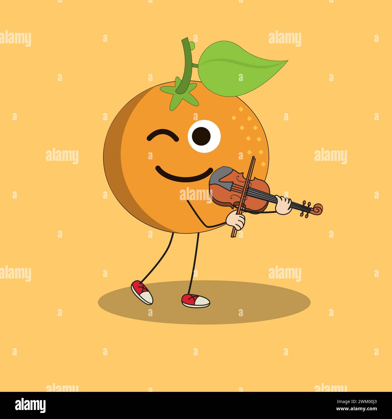 Art illustration Doodle Kawaii Fruits Symbol Character Orange Mascot ...