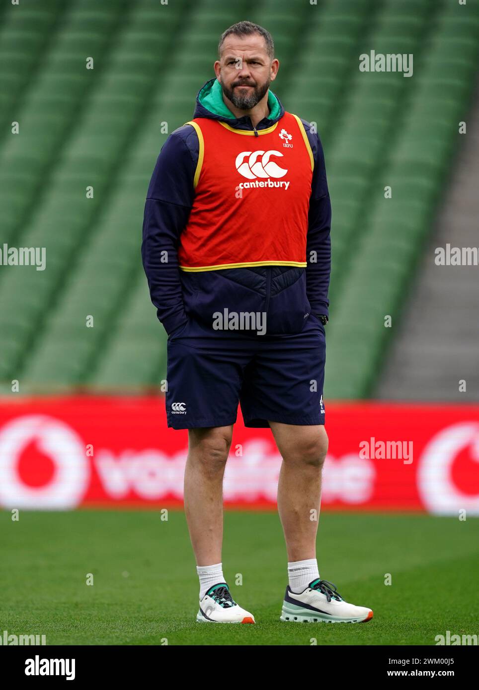 Ireland head coach Andy Farrell during the team run at the Aviva ...