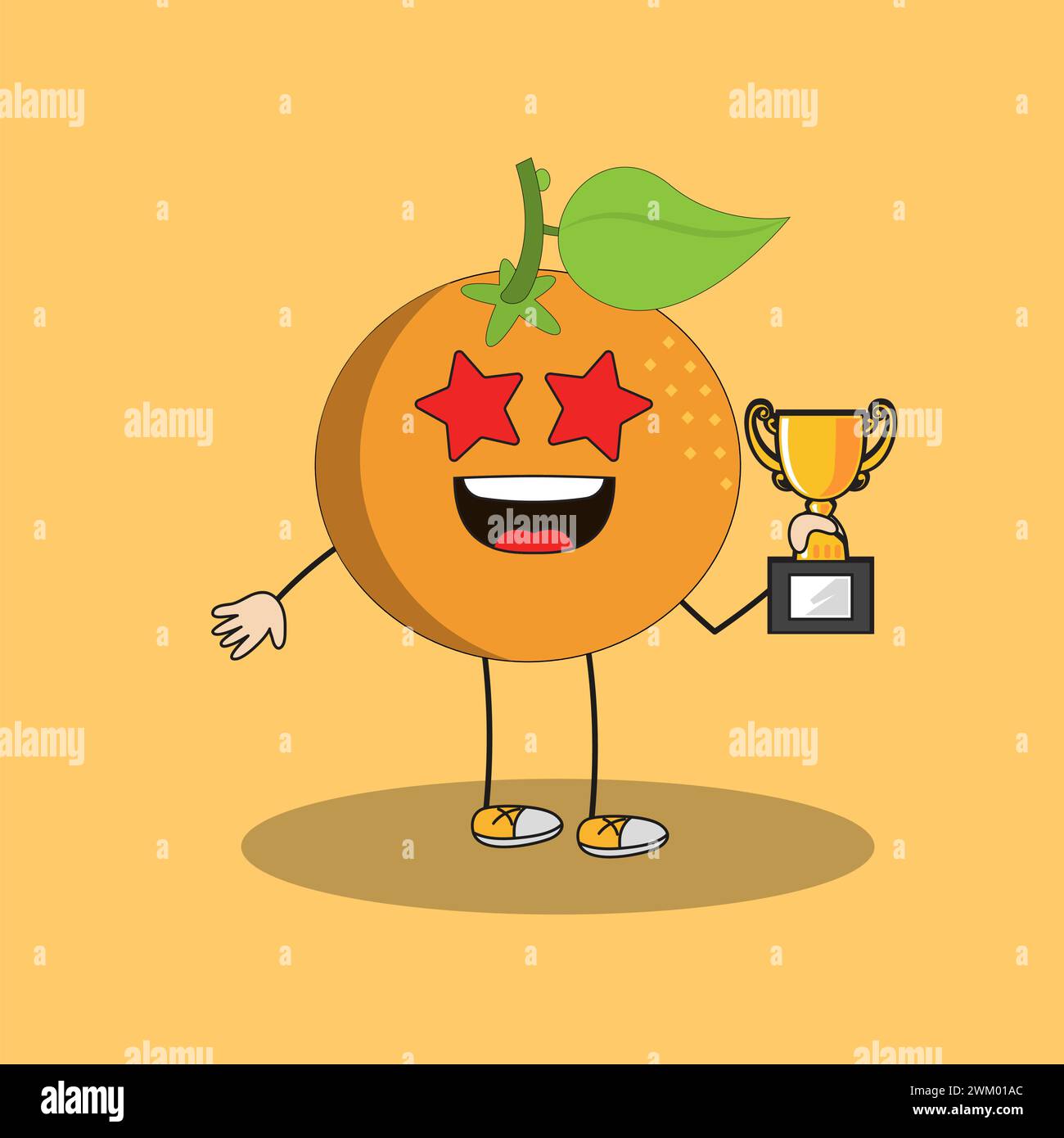 Art illustration Doodle Kawaii Fruits Symbol Character Orange Mascot ...