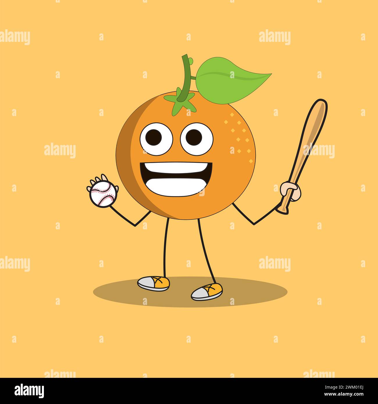 Art illustration Doodle Kawaii Fruits Symbol Character Orange Mascot ...