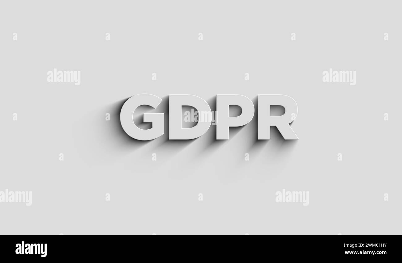 GDPR general data protection regulation symbol with natural shadow ...
