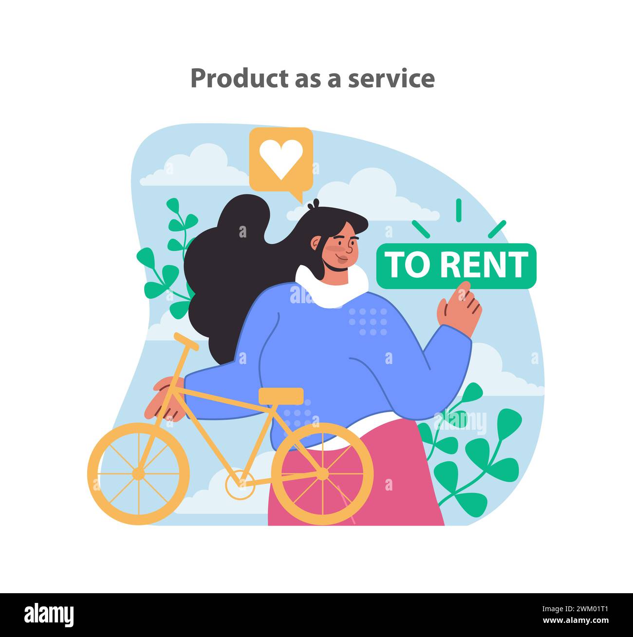 Product as a service concept. Showcasing the shift to renting over ...