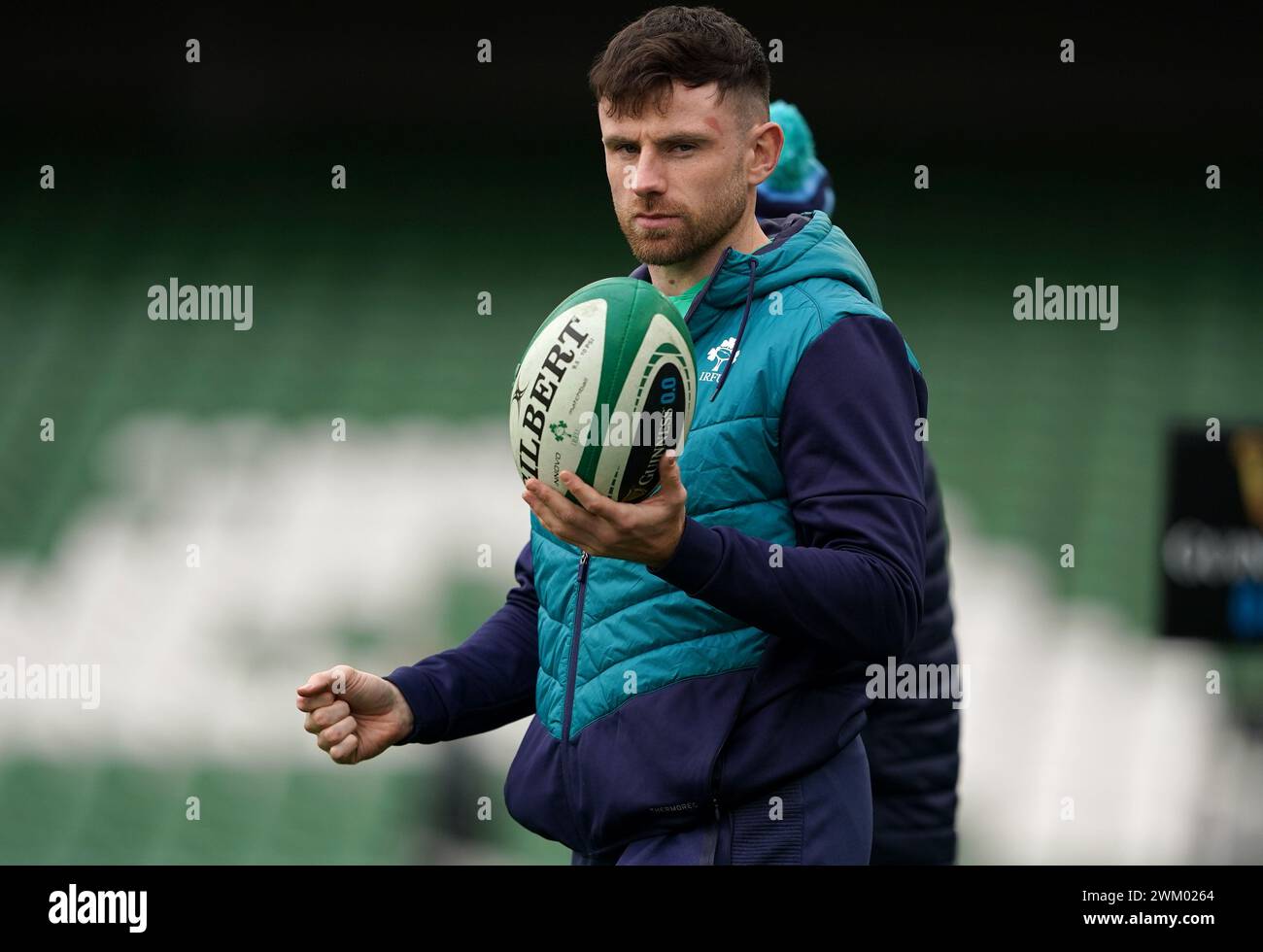 Ireland's Hugo Keenan during the team run at the Aviva Stadium in ...