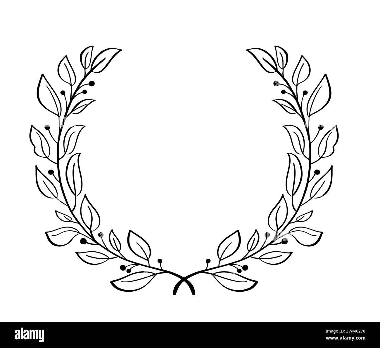 Black hand drawn laurel wreath frame certificate. depicting an award ...