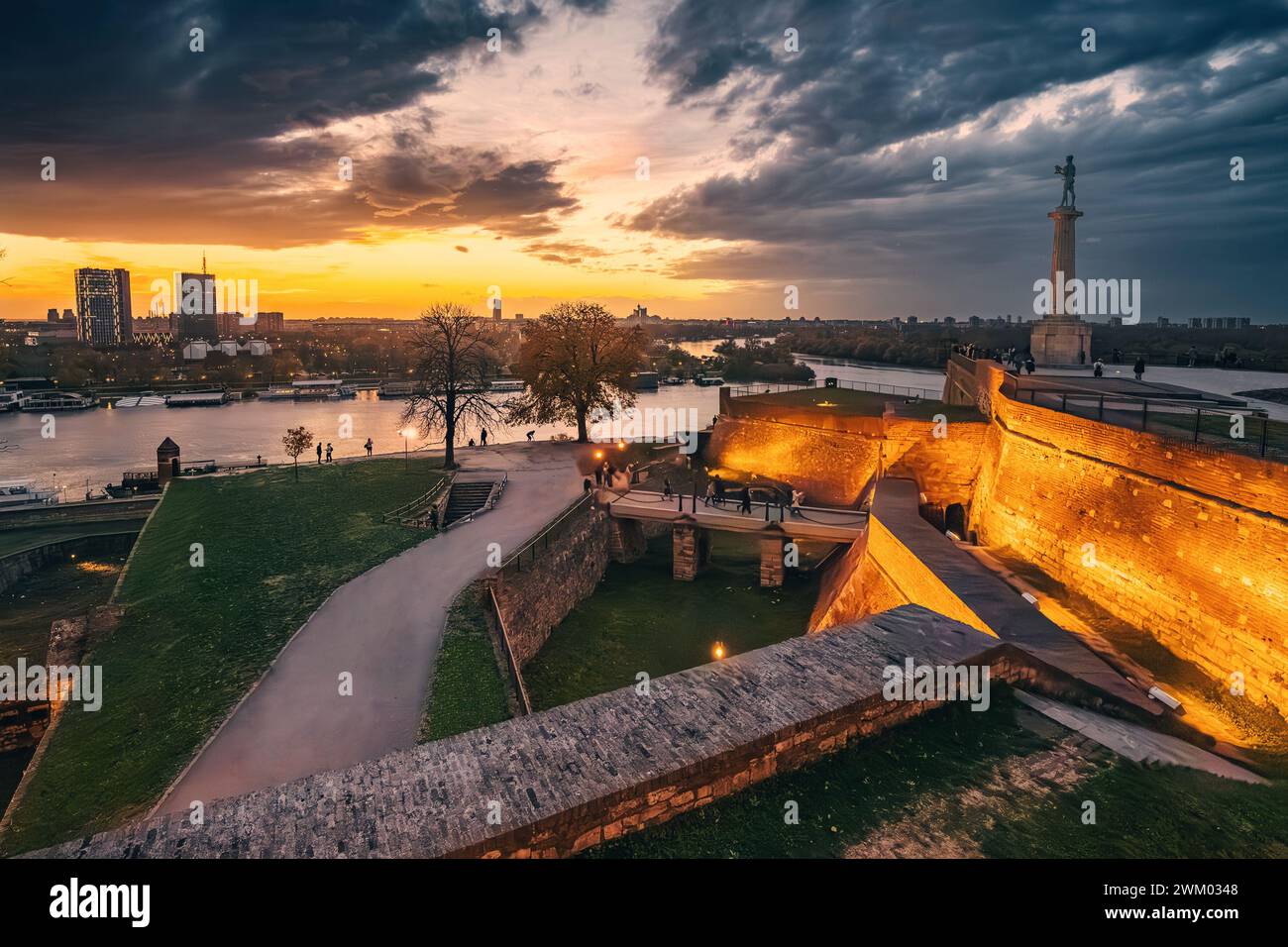 enchanting beauty of Belgrade's Kalemegdan at twilight, where historic ...