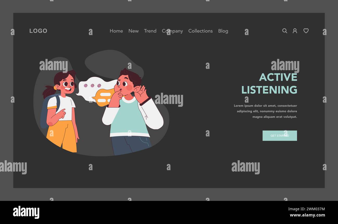 Active Listening concept. School age kids engage in a communication ...