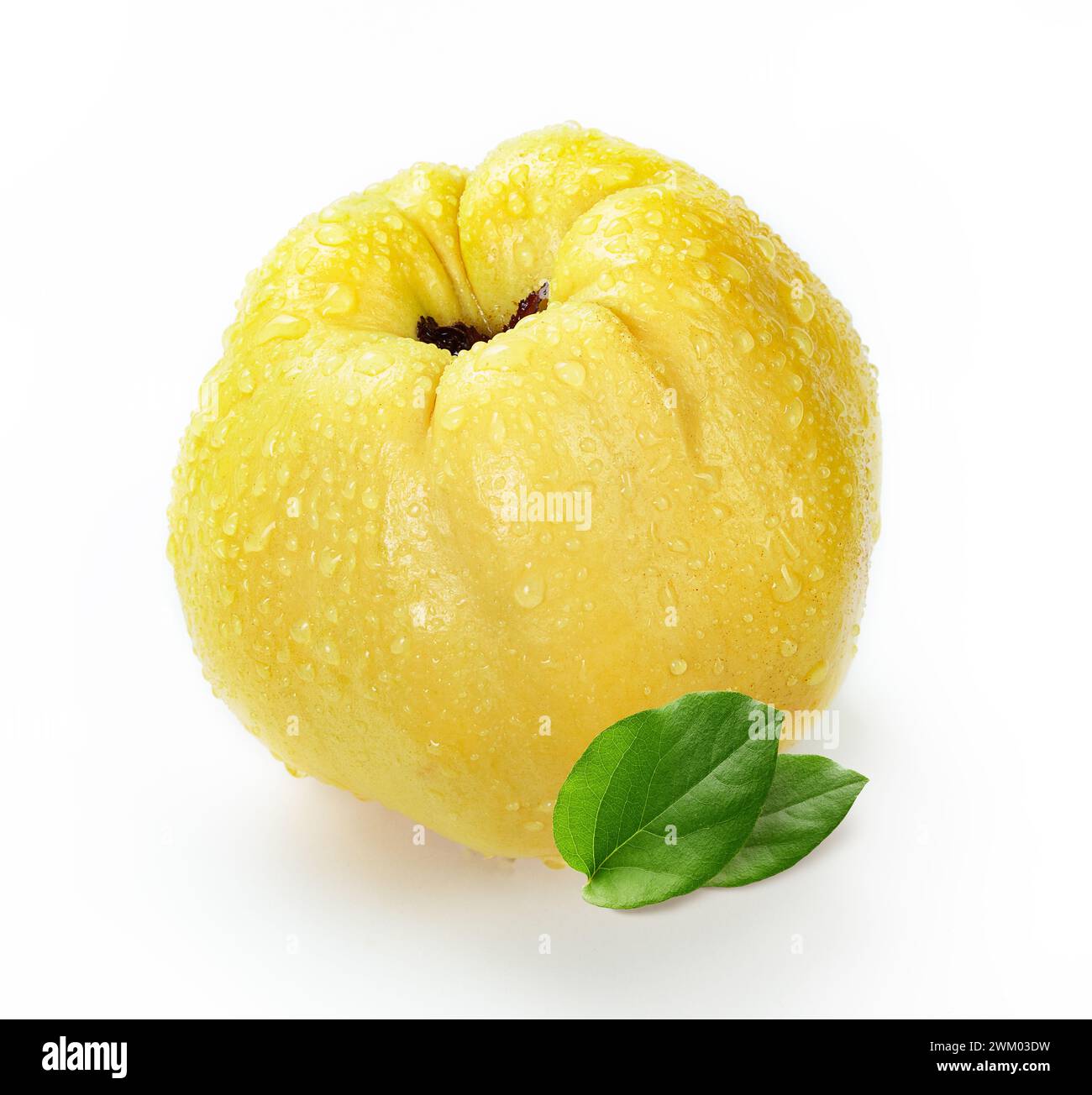 fresh yellow quince with slice isolated white background Stock Photo ...