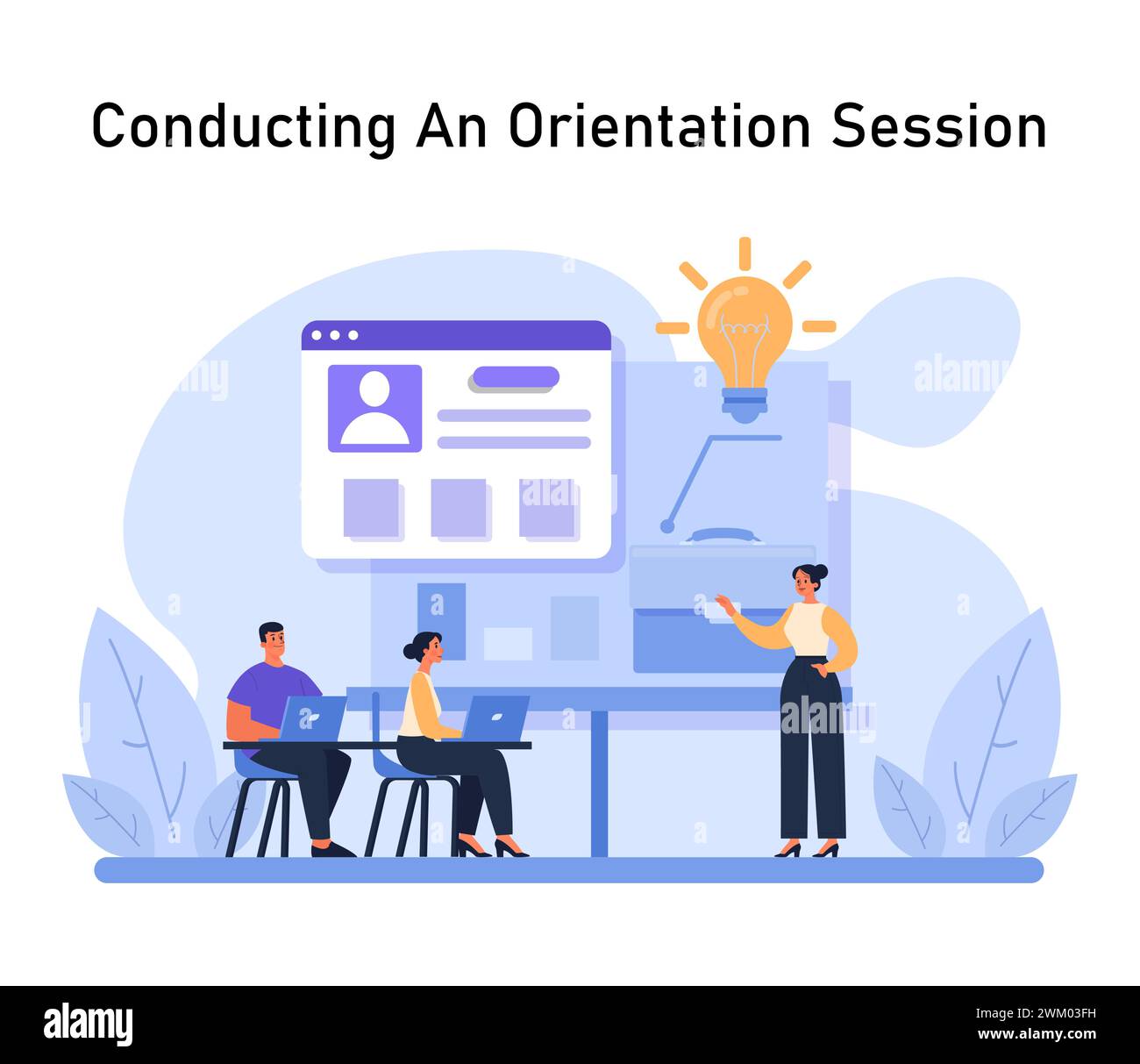 Business training session laptops Stock Vector Images - Alamy