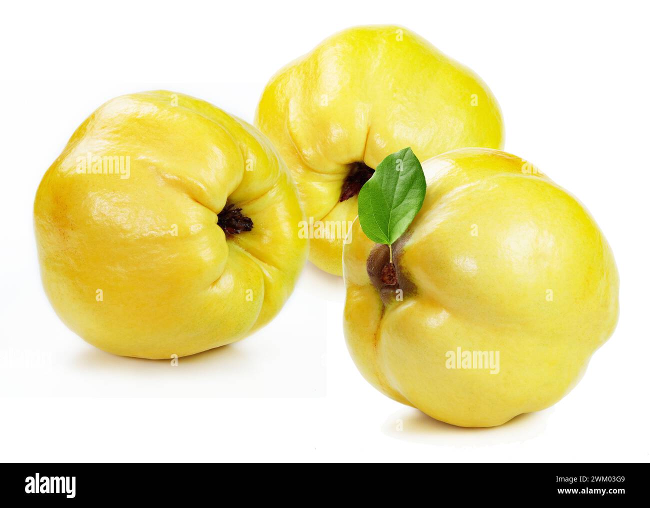 fresh yellow quince with slice isolated white background Stock Photo ...