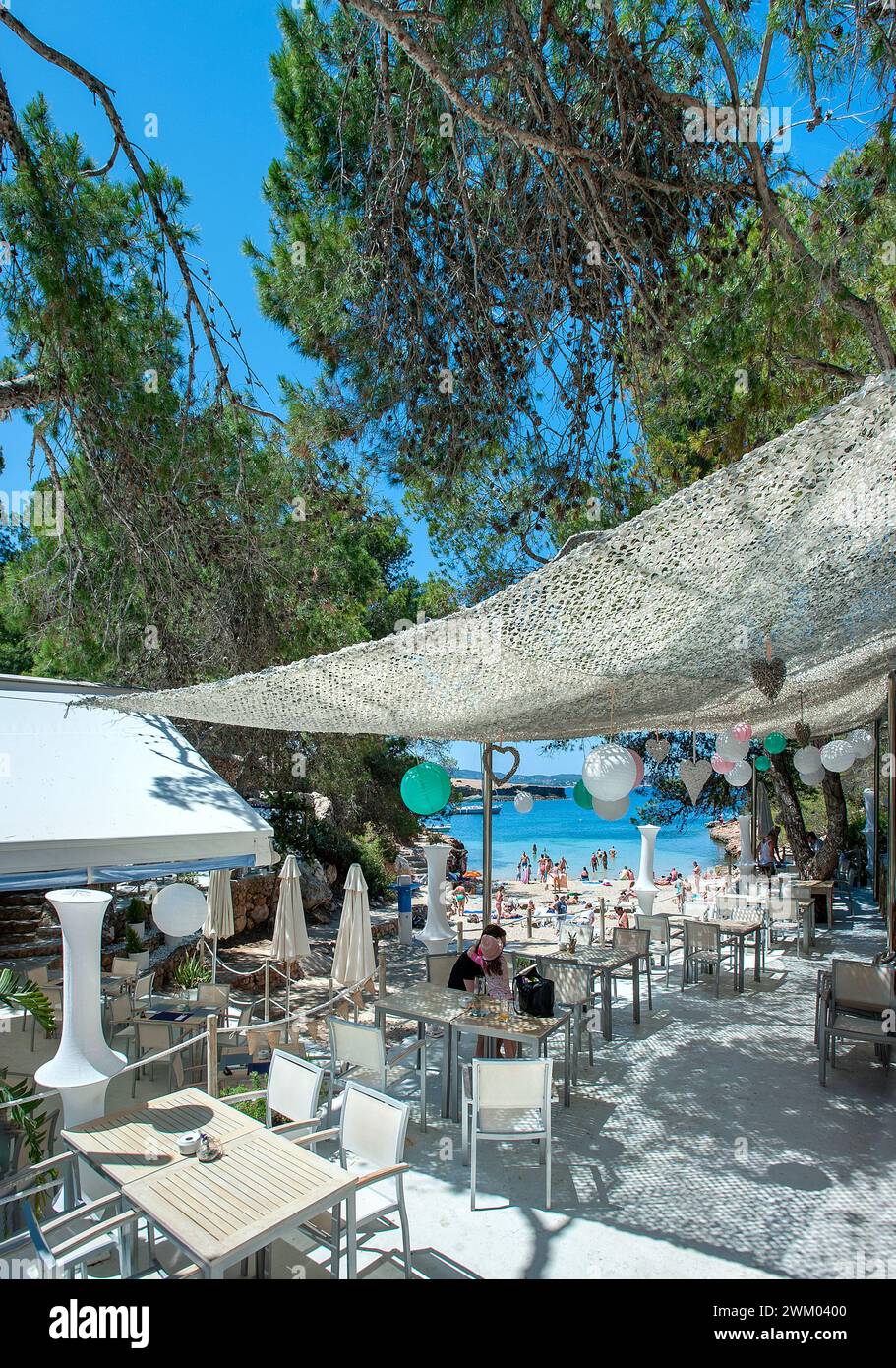 Beach bar, Cala Gracioneta, Ibiza, Balearics, Spain Stock Photo - Alamy