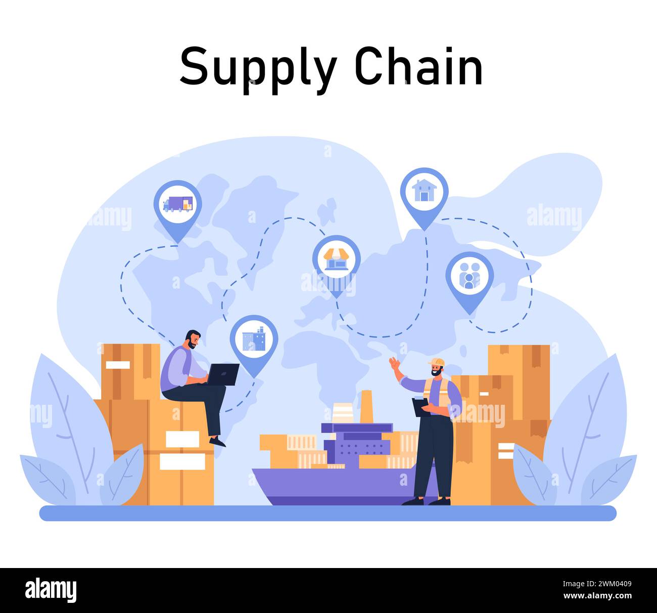 Supply Chain Dynamics concept. Global logistics network and ... Supply Chain Dynamics concept. Global logistics network and ...