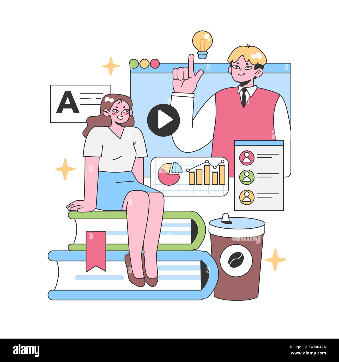 Attentively watching Stock Vector Images - Alamy