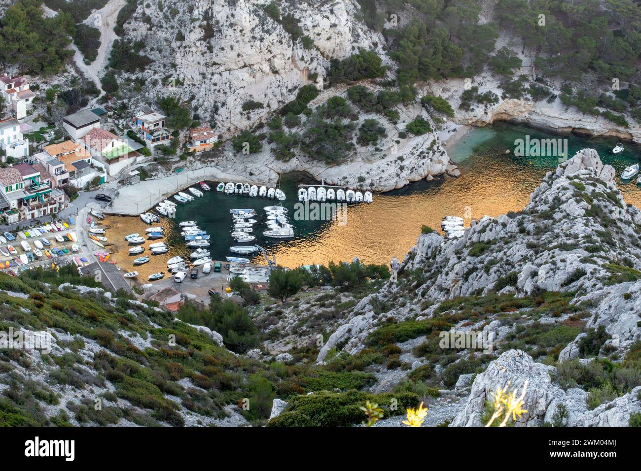 Small harbour of Morgiou, Calanques de Marseille, Bouches-du-Rhone ...