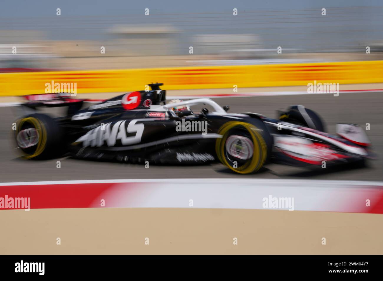 Haas driver Kevin Magnussen of Denmark steers his car for a Formula One ...