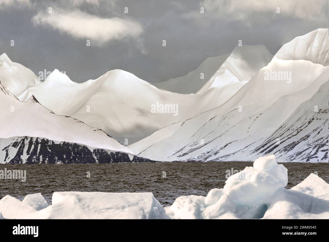Landscape of Svalbard in Norway, also known as Spitsbergen. This ...