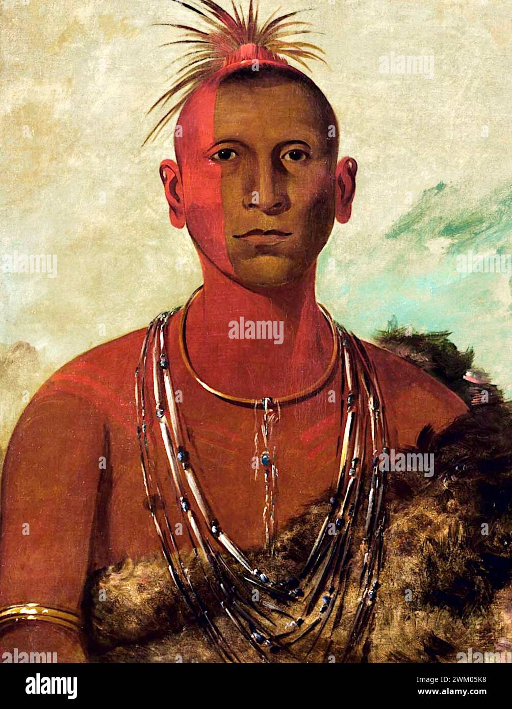 George Catlin portrait of Nah-se-us-kuk, Whirling Thunder, Eldest Son ...