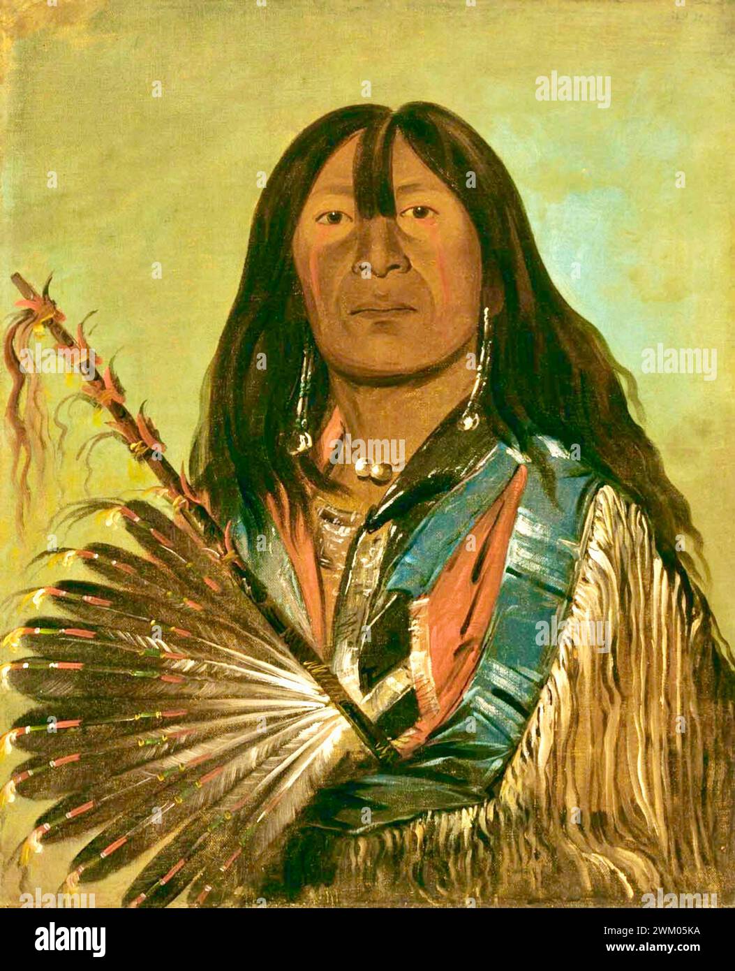 George Catlin portrait of Shonka, The Dog, Chief of the Bad Arrow ...