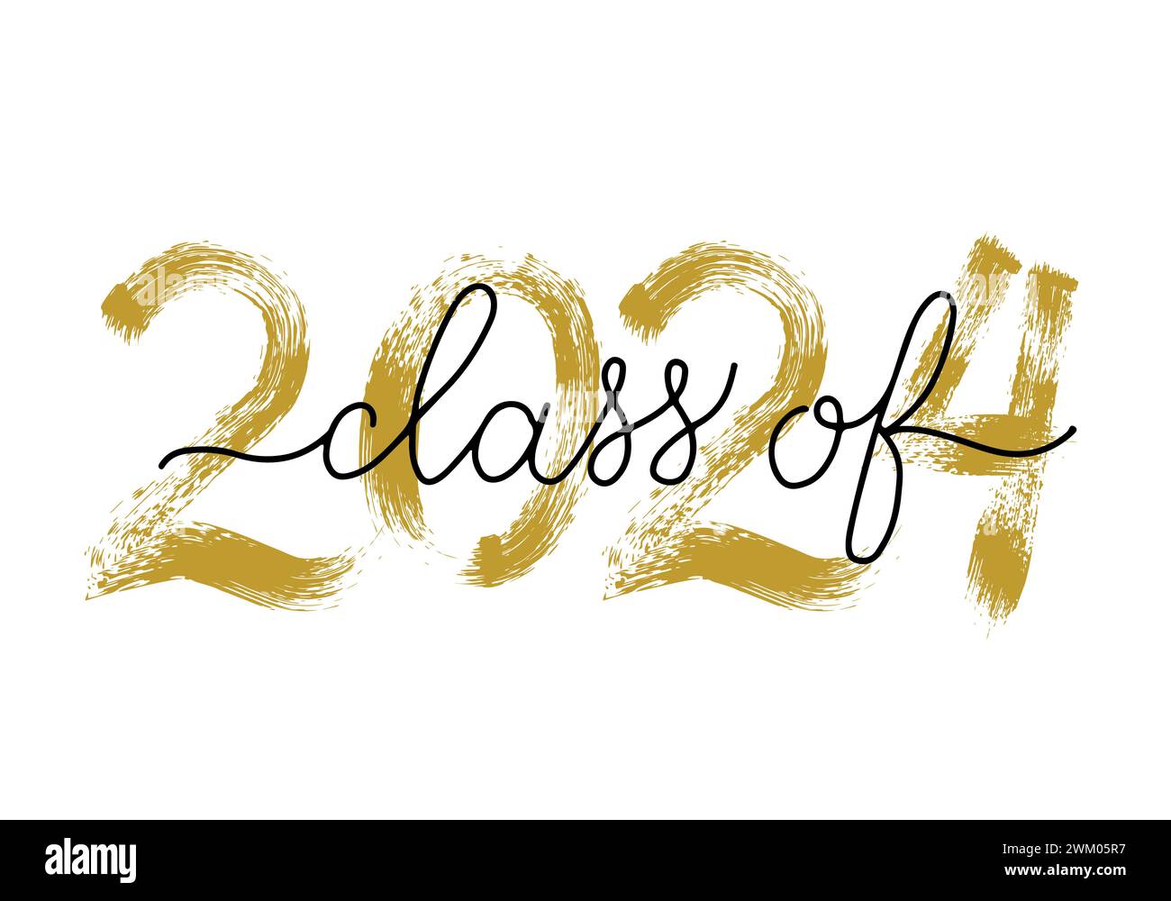 Class of 2024 lettering with dry brush stroke. Congratulations to ...