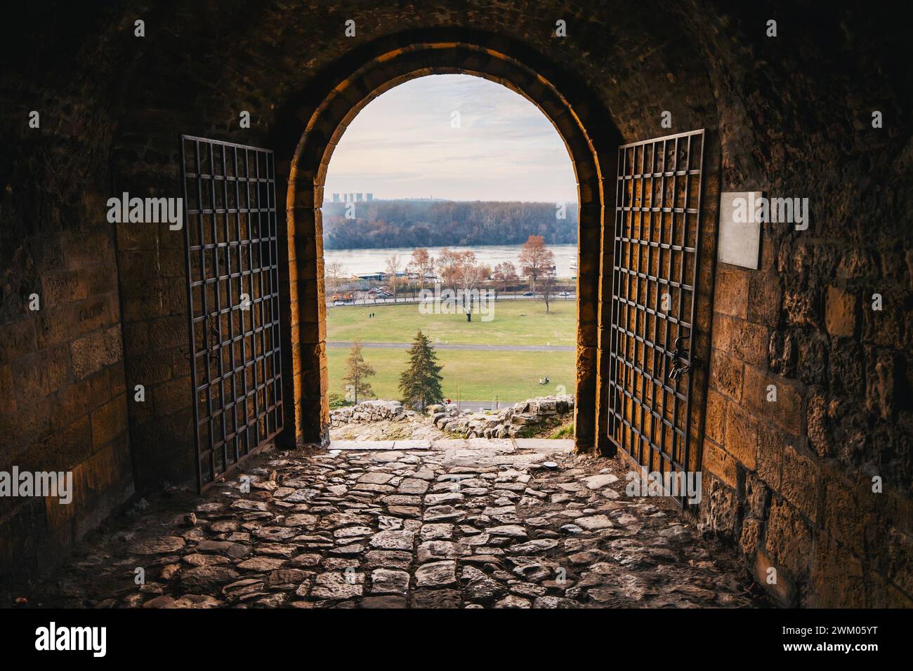 Belgrade's medieval fortress walls and gates frame the cityscape ...