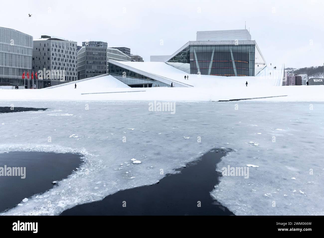The Oslo Opera House appears to float like an iceberg amid the icy ...
