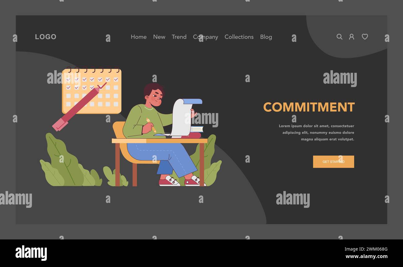 Commitment concept. A diligent child engrossed in tasks, marking a ...