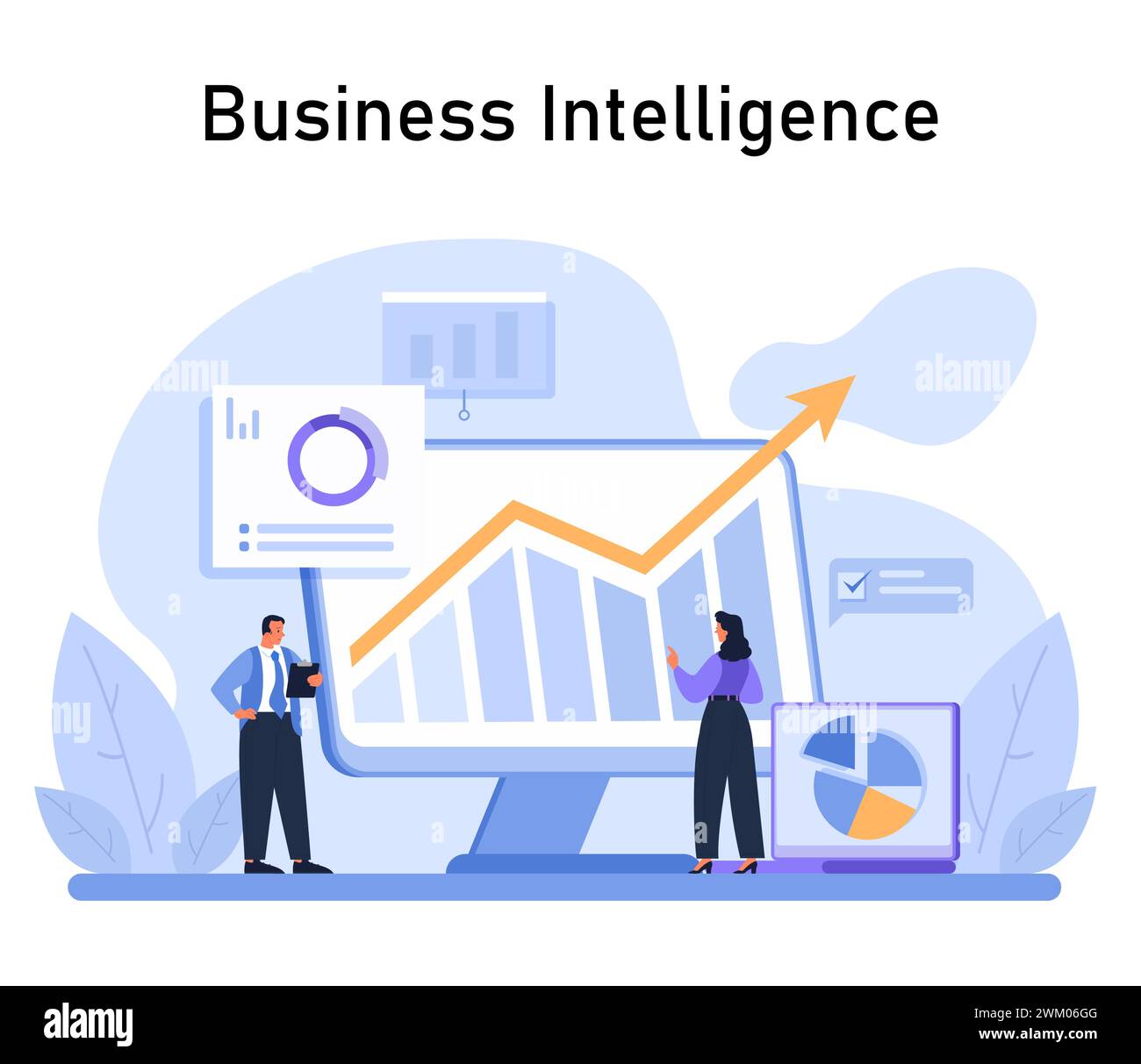 Business Intelligence concept. Analysts evaluating corporate data to ... Business Intelligence concept. Analysts evaluating corporate data to ...