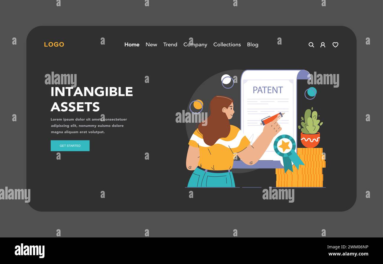 Amortization and depreciation dark or night mode web, landing ...