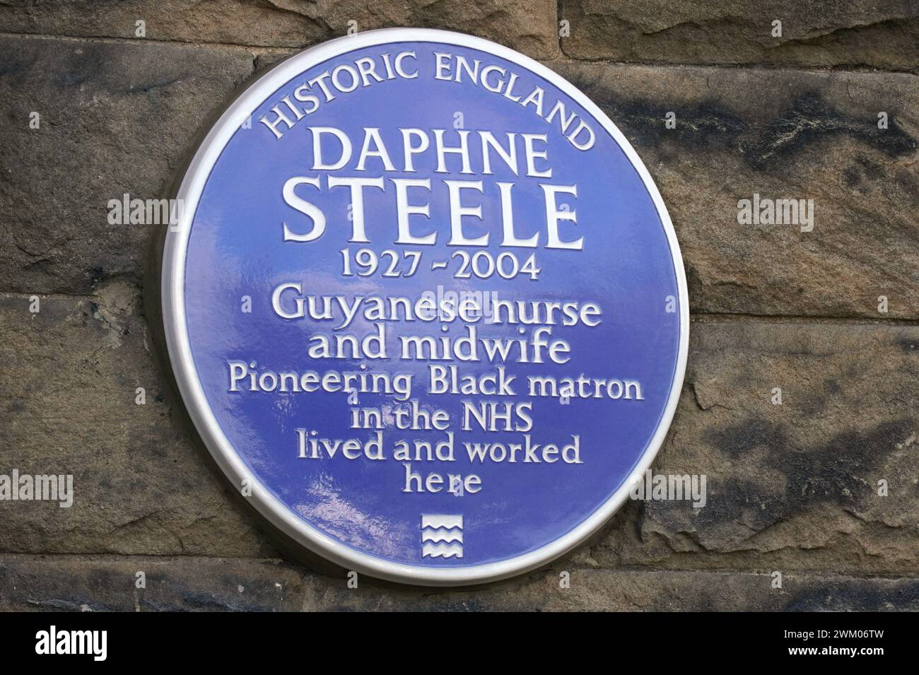 A blue plaque honouring Daphne Steele, the NHS's first black matron, at ...