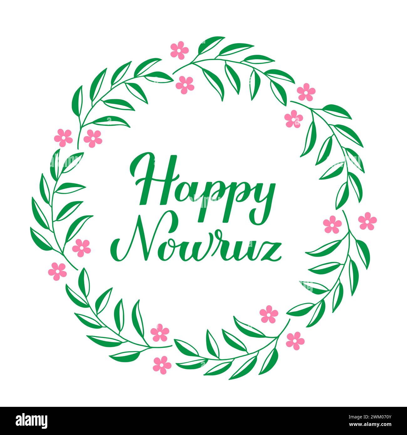 Happy Nowruz calligraphy hand lettering. Iranian or Persian new year ...