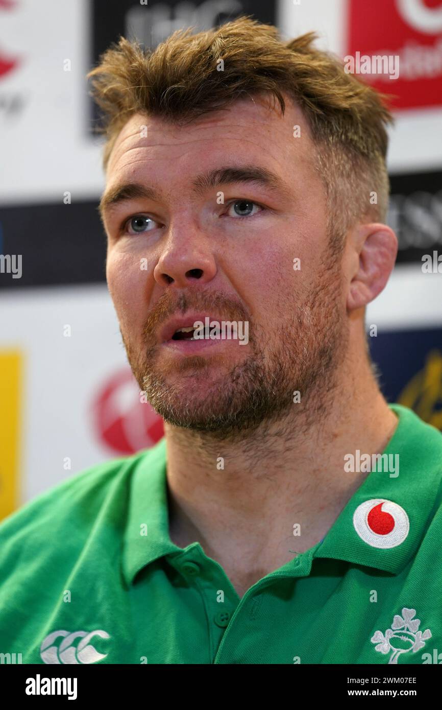 Ireland captain Peter O'Mahony during the team run at the Aviva Stadium ...
