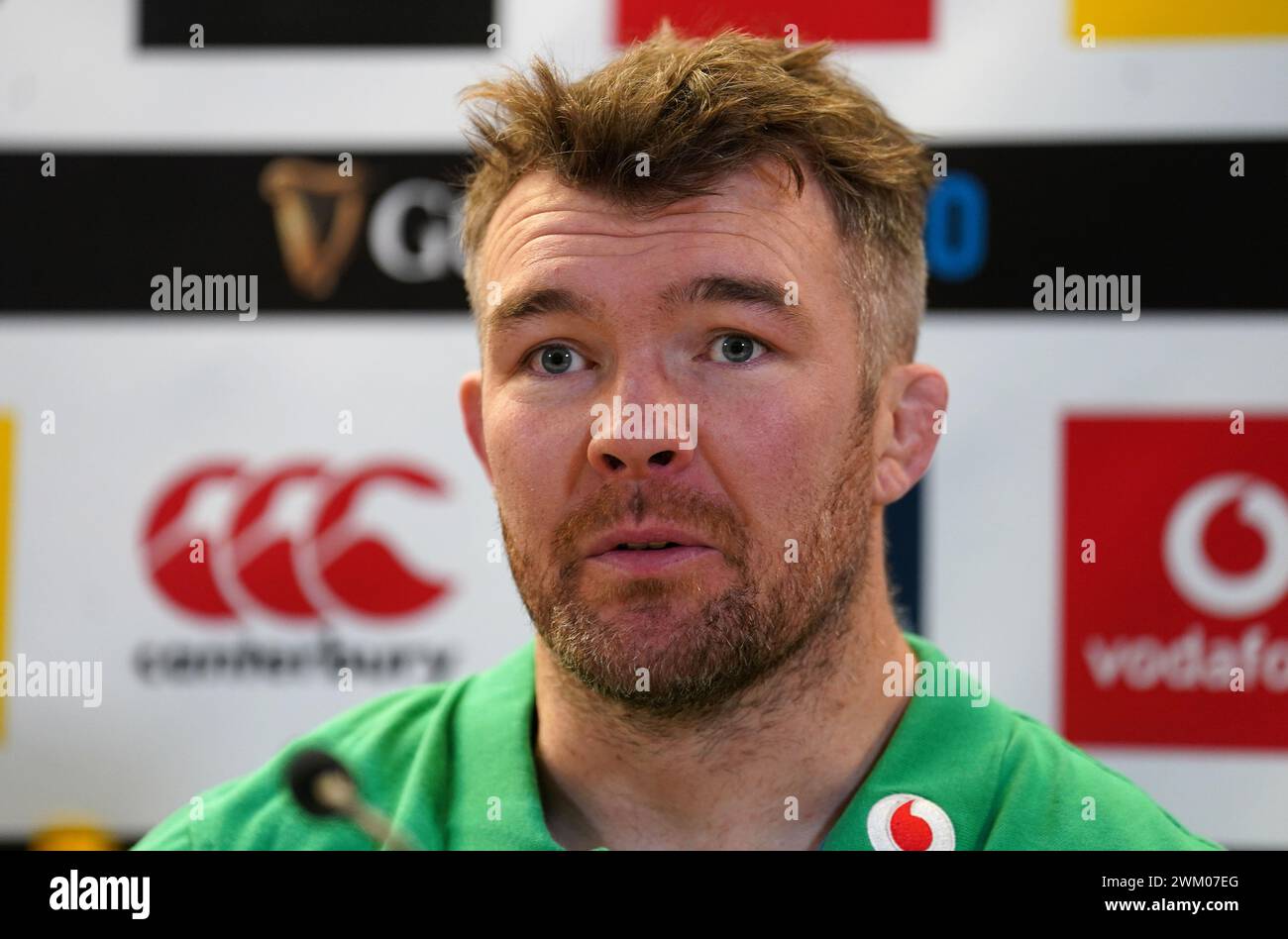 Ireland captain Peter O'Mahony during the team run at the Aviva Stadium ...
