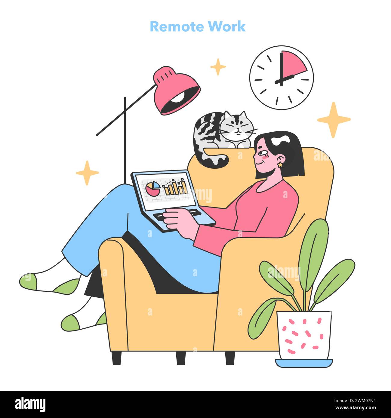 Cozy work environment Stock Vector Images - Alamy