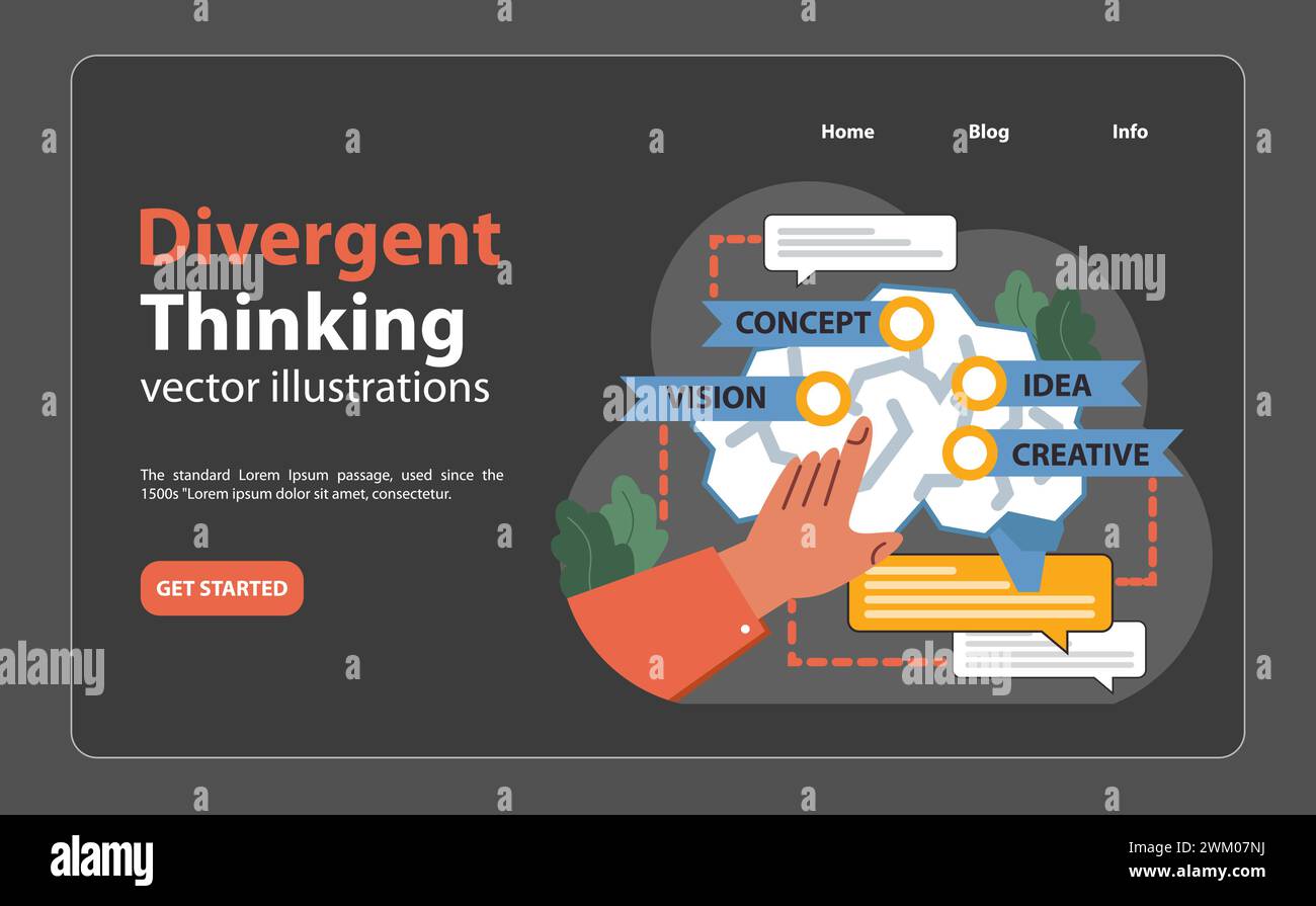 Brainstorming session concept. Hand interacts with interconnected ...