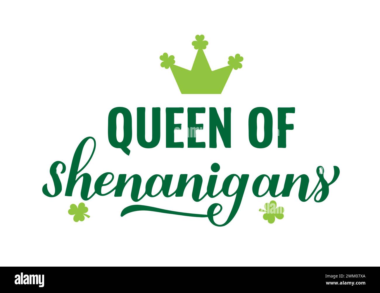 Queen of shenanigans calligraphy hand lettering. Funny St. Patricks day ...