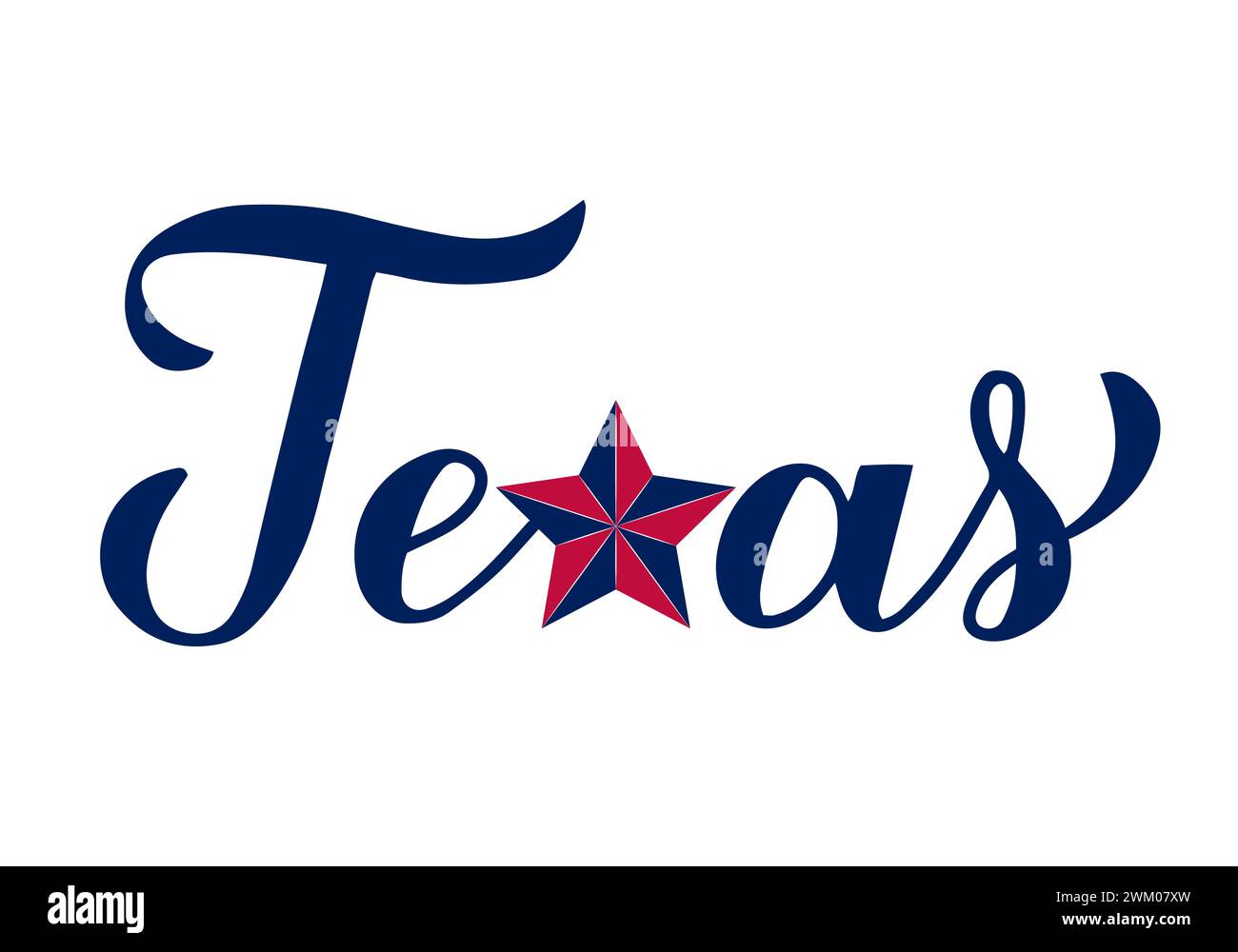 Texas calligraphy hand lettering with star. USA patriotic sign. Vector ...