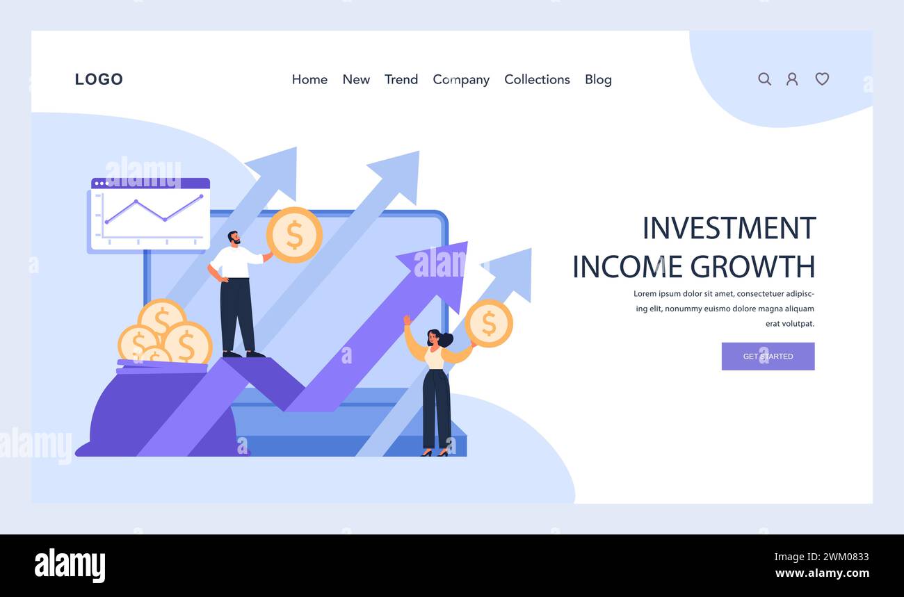 Wealth Accumulation web or landing. Targeting investment income growth ...