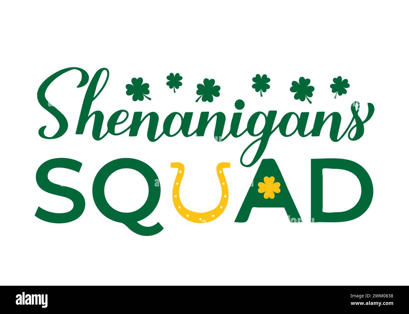 Shenanigans squad calligraphy hand lettering. Funny Saint Patricks day ...