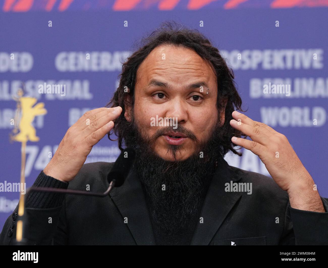 Berlin, Germany. 23rd Feb, 2024. Director Min Bahadur Bham talks about ...