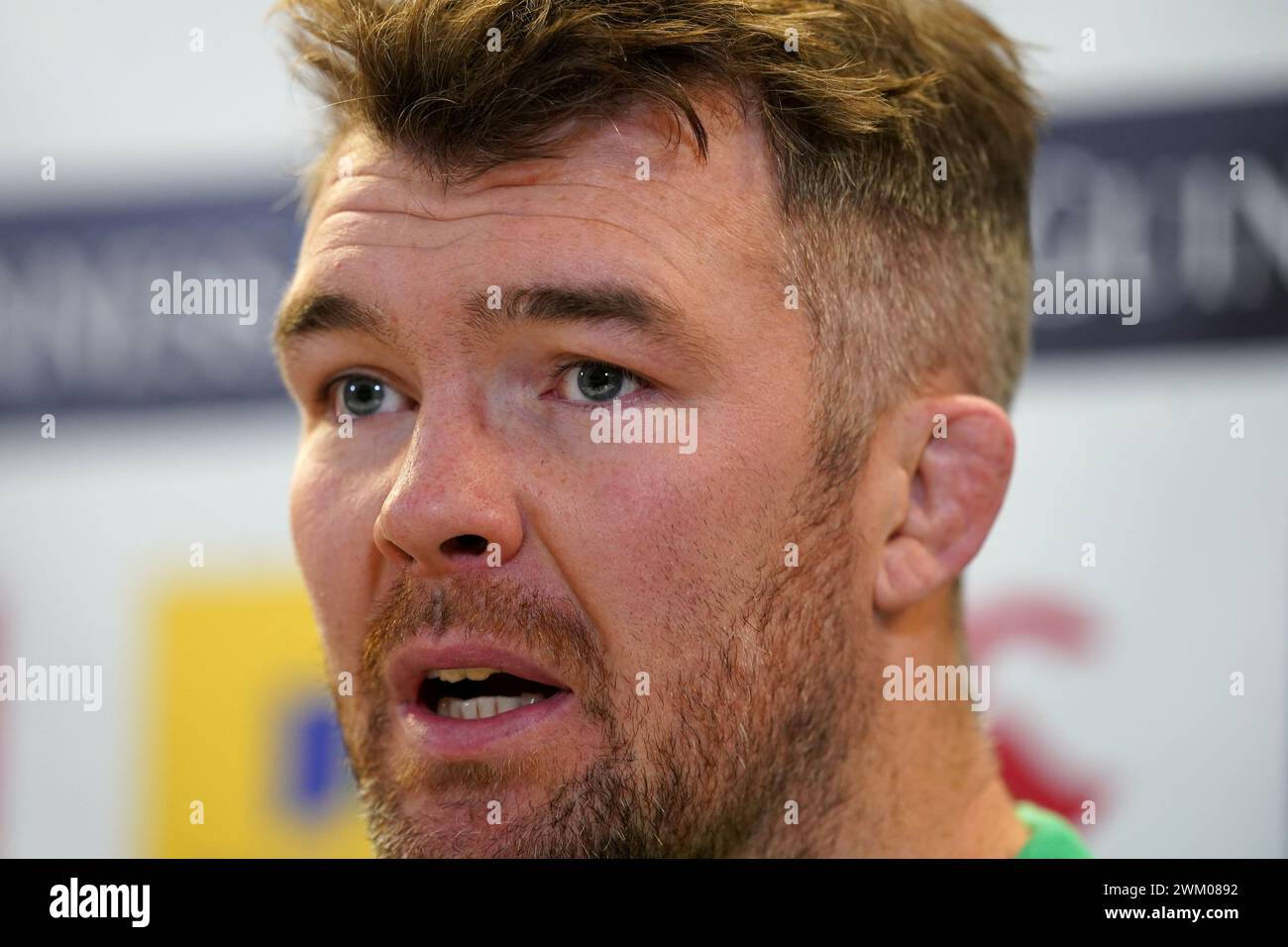 Ireland captain Peter O'Mahony during the team run at the Aviva Stadium ...