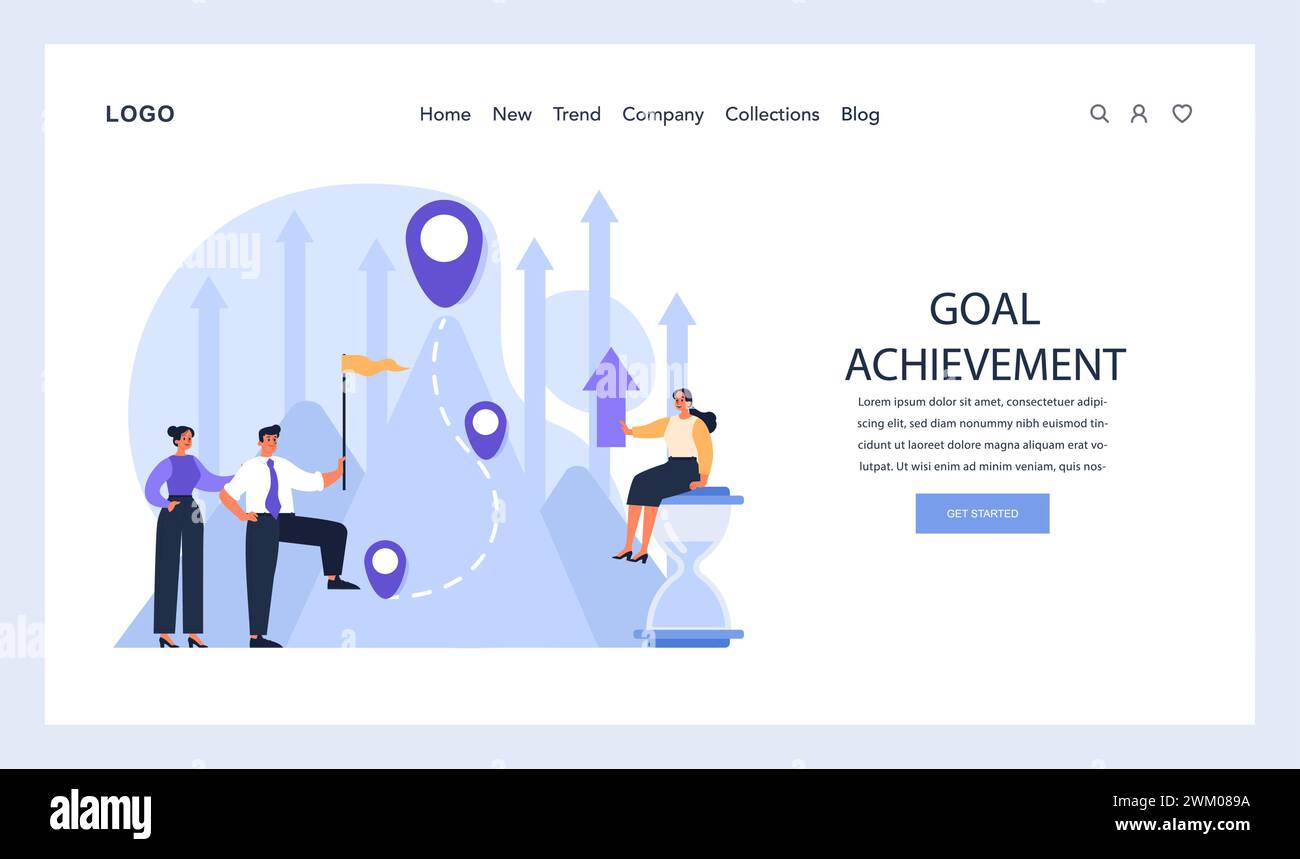 Goal Achievement concept. Dedicated team stands triumphantly amidst ...