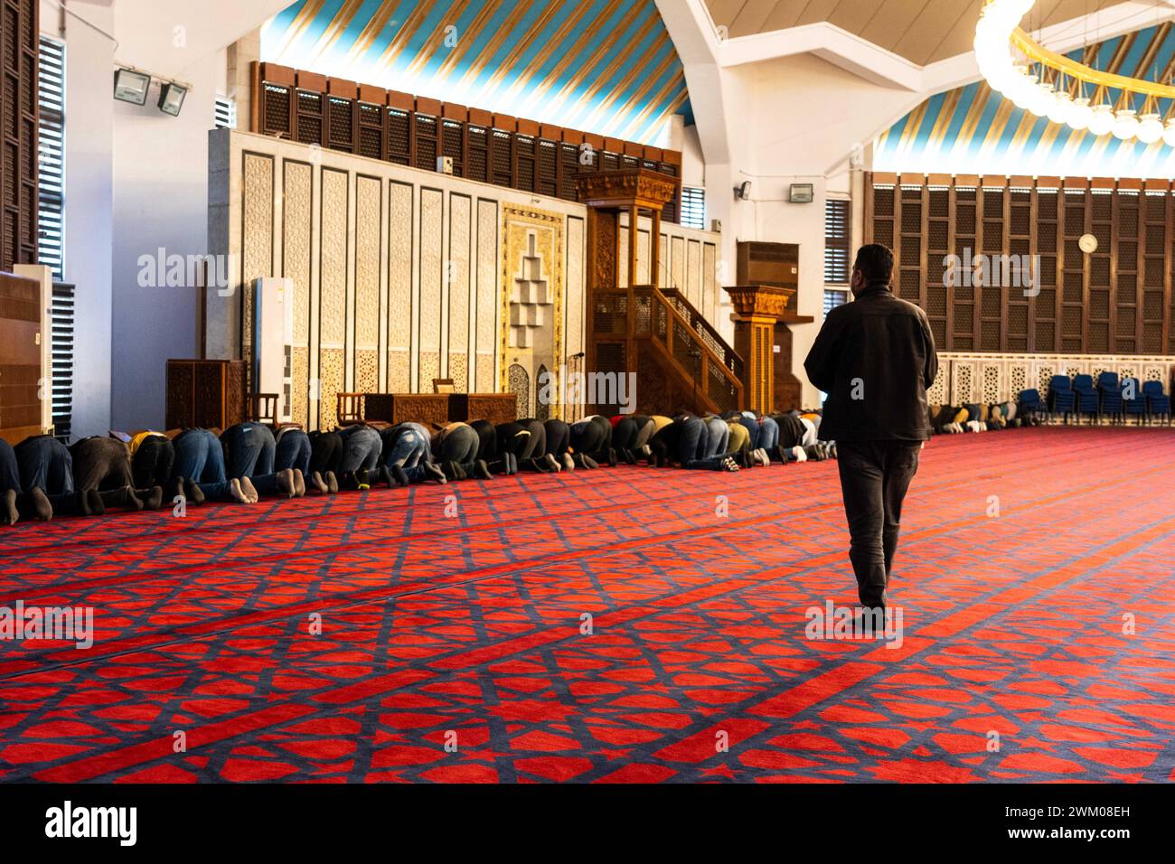 Amman, Jordan. 11th Feb, 2024. Prayer of Muslims in the King Abdullah I ...