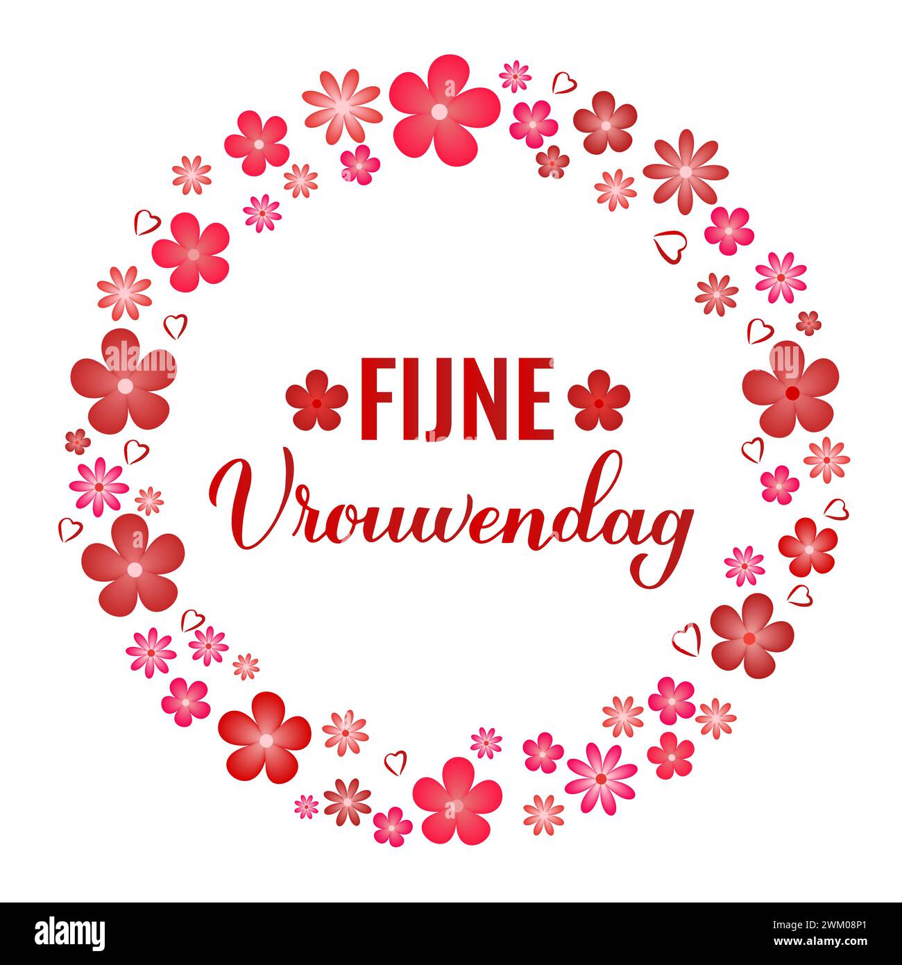 Vrouwendag - Happy Womens Day in Dutch. Calligraphy hand lettering with ...