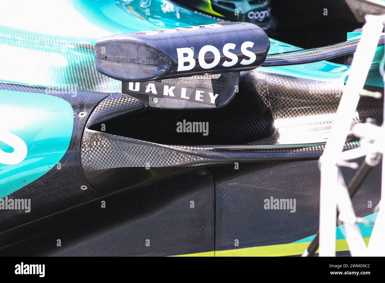 Aston Martin F1 Team AMR23, mechanical detail of side pop and air ...