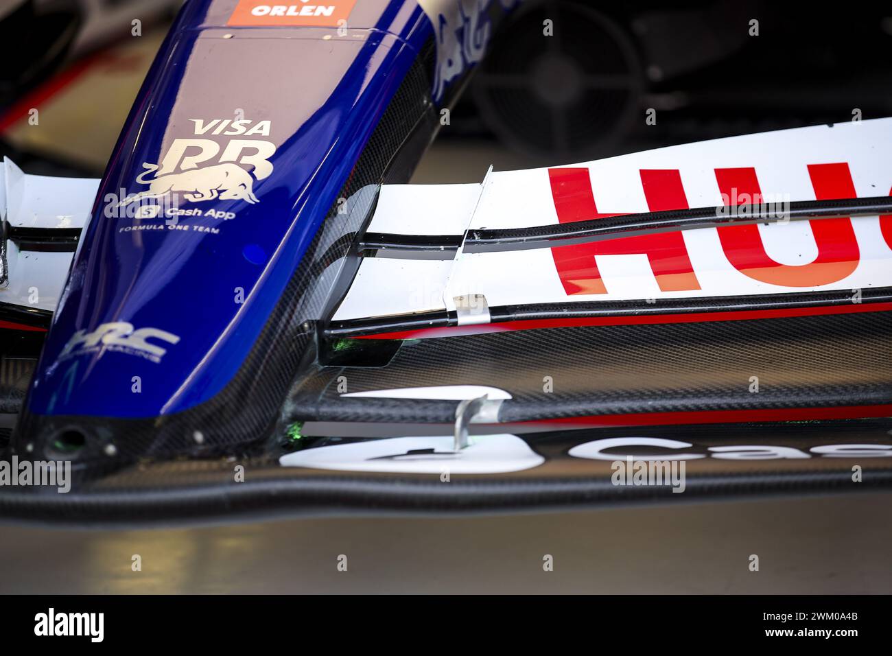Visa Cash App RB F1 Team VCARB 01, mechanical detail of the front wing ...
