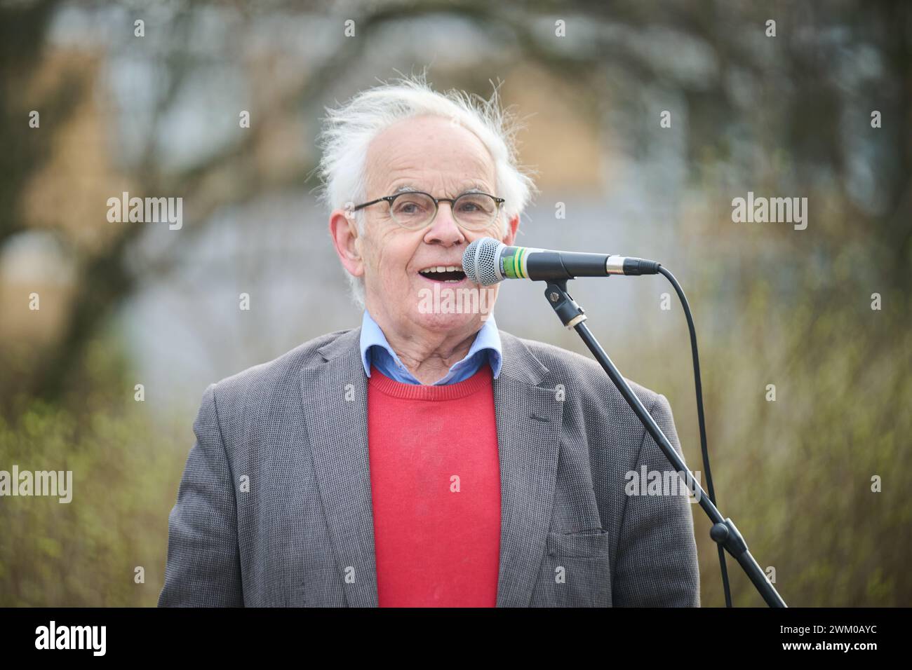 Berlin, Germany. 23rd Feb, 2024. Konrad Kutt, initiator, speaks at the ...