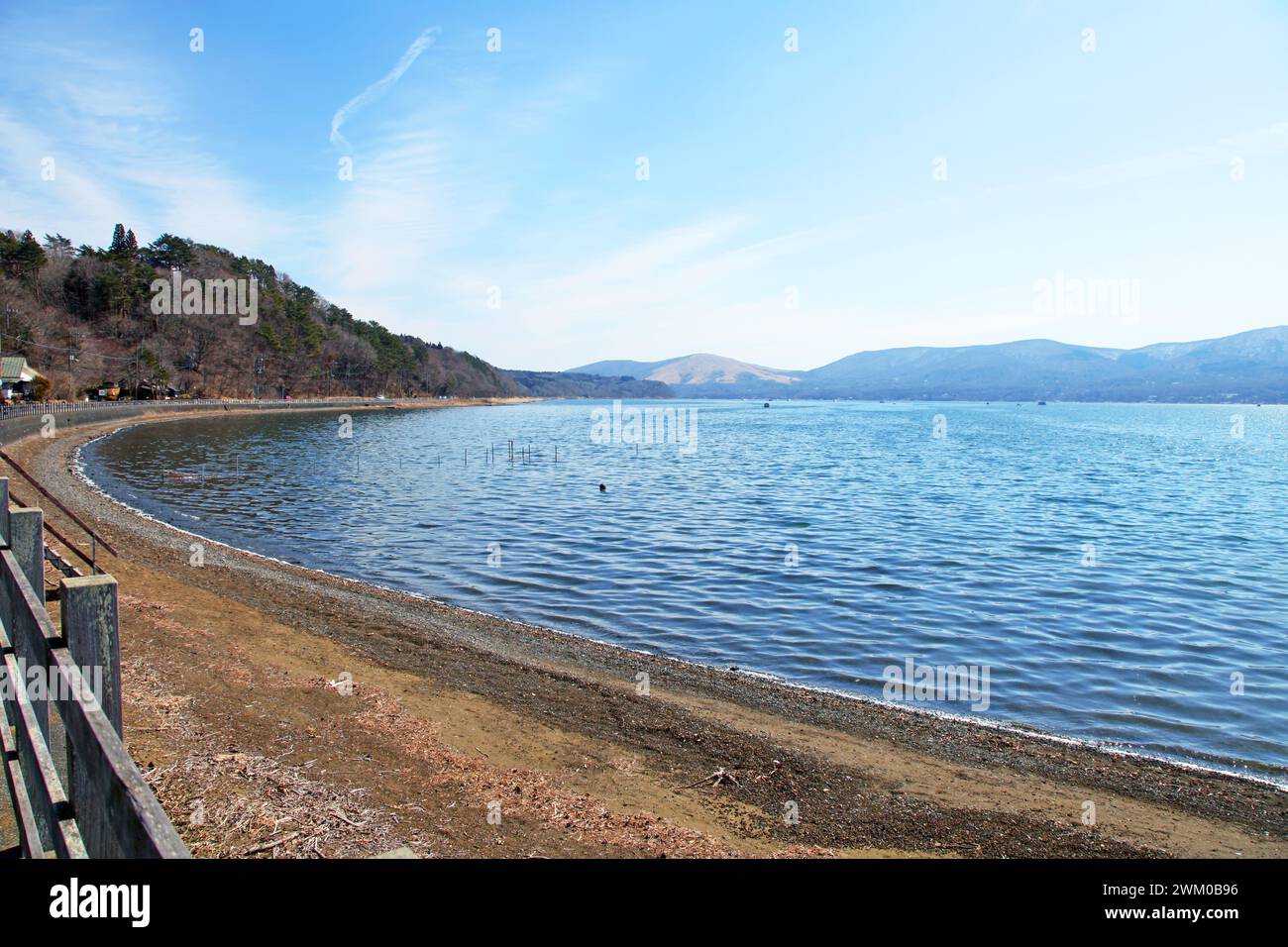 Lake Yamanakako, one of the Fuji five Lakes in Yamanshi Prefecture ...