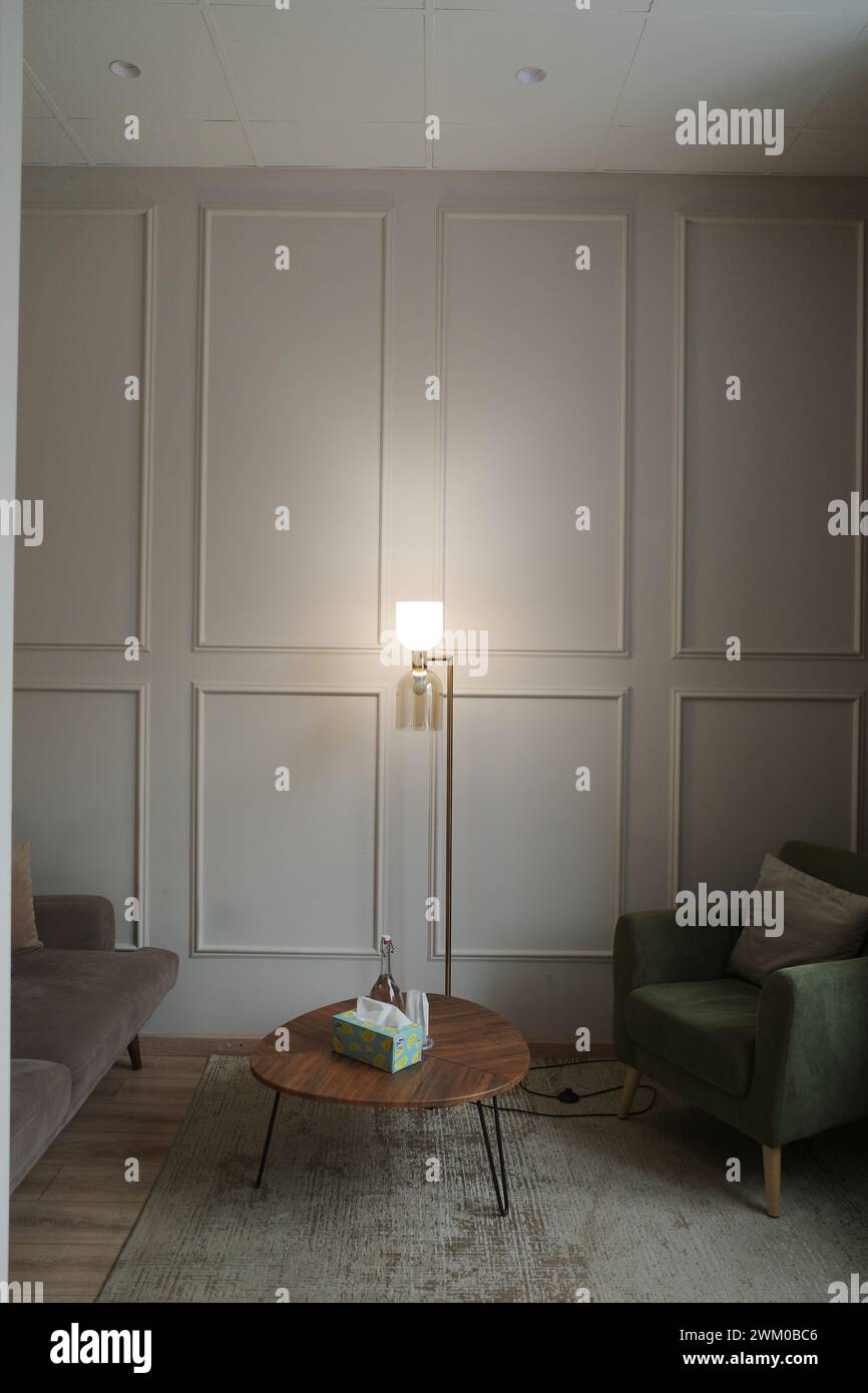 Psychologist's office in a calm classic style. English interior. A calm ...