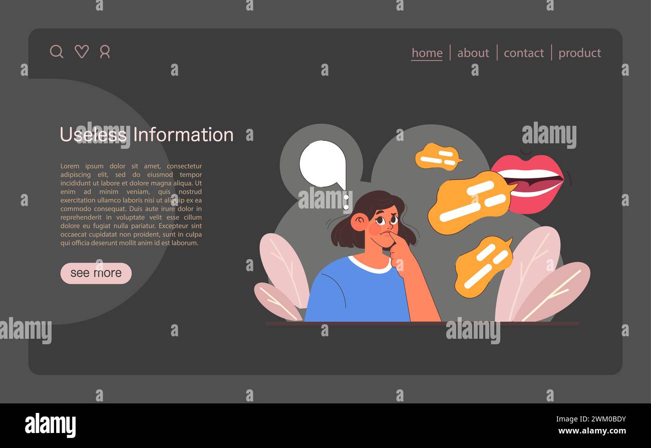 Contemplating information relevance concept. A young woman ponders over ...