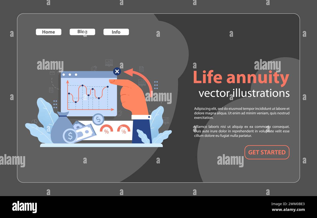 Life annuity concept. Hand analyzing financial chart on screen with ...