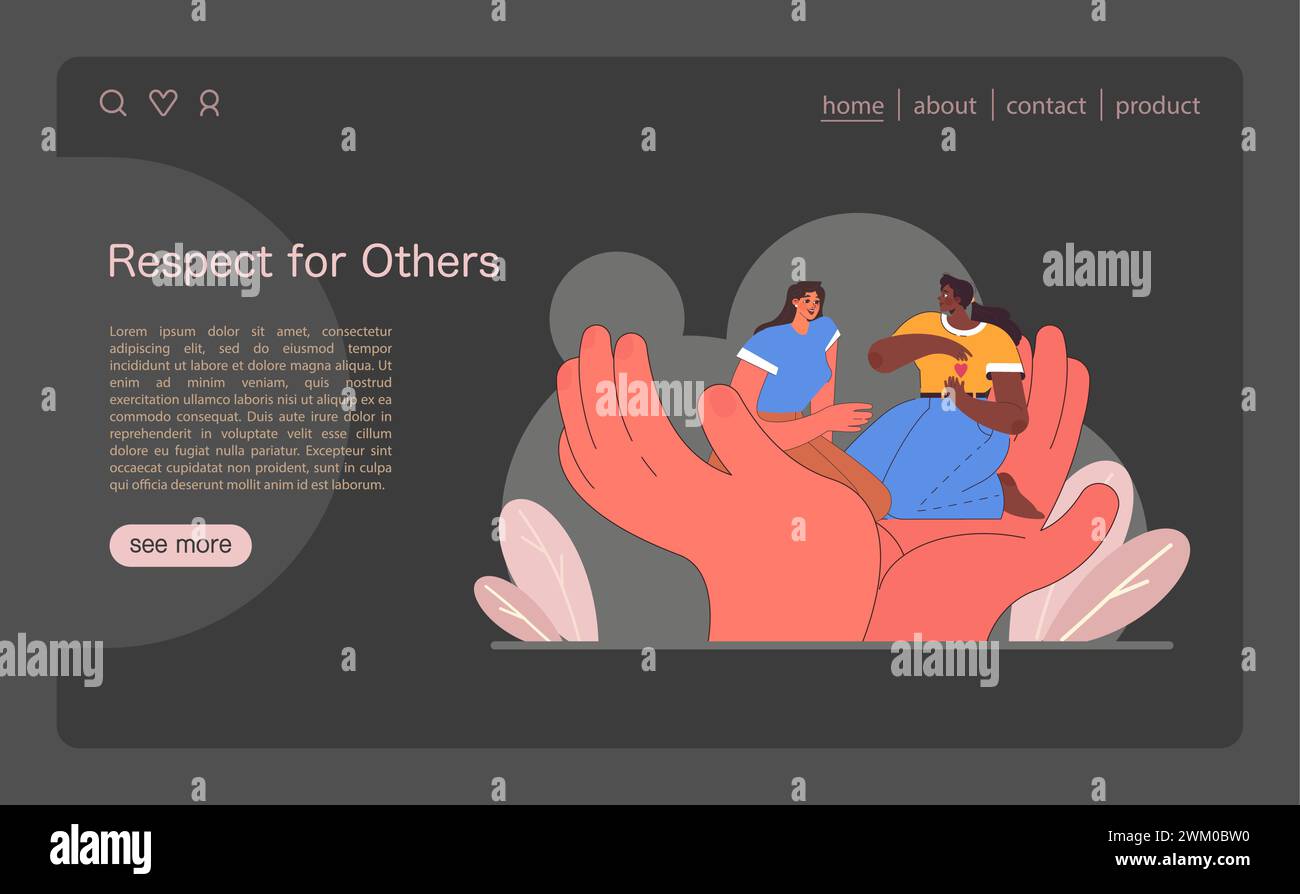 Harmony in diversity concept. Two women engage in a friendly ...